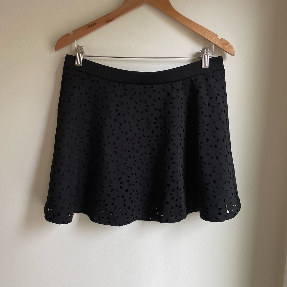 Bethany Mota Black Punched Mini Skirt In Size Large Gem